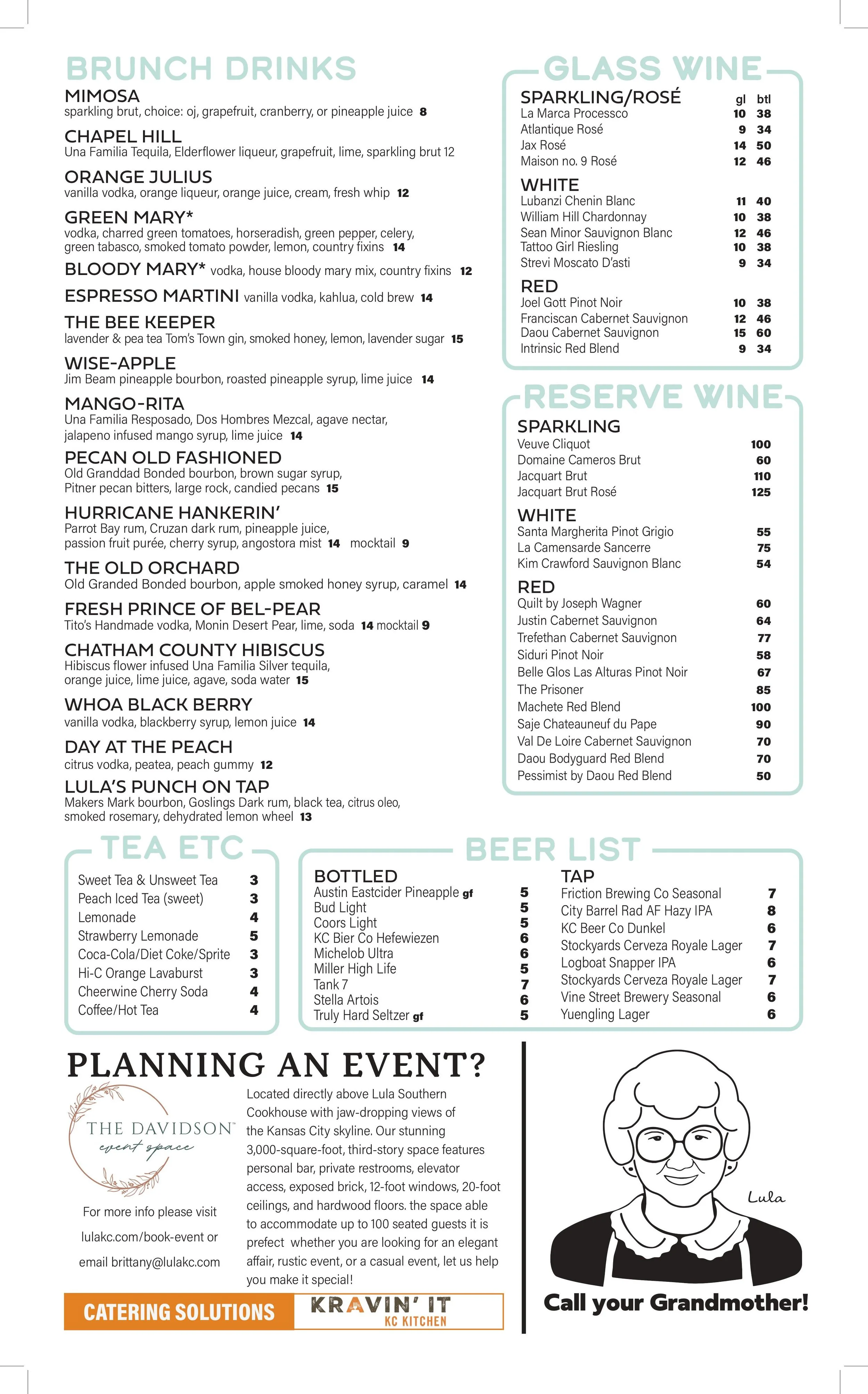 Brunch & Lunch — Lula Southern Cookhouse