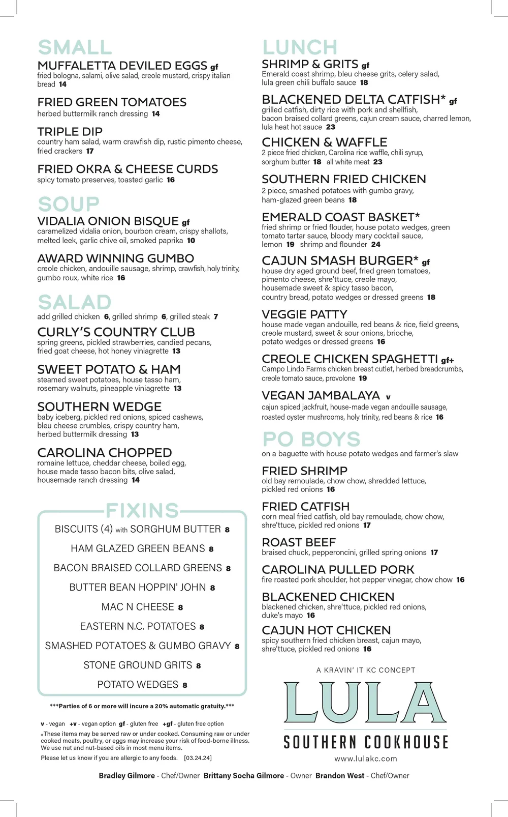 Lunch — Lula Southern Cookhouse