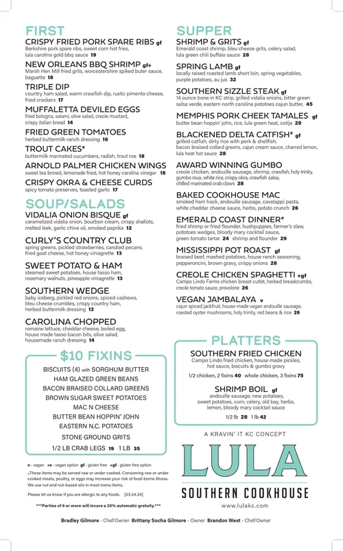 Supper — Lula Southern Cookhouse