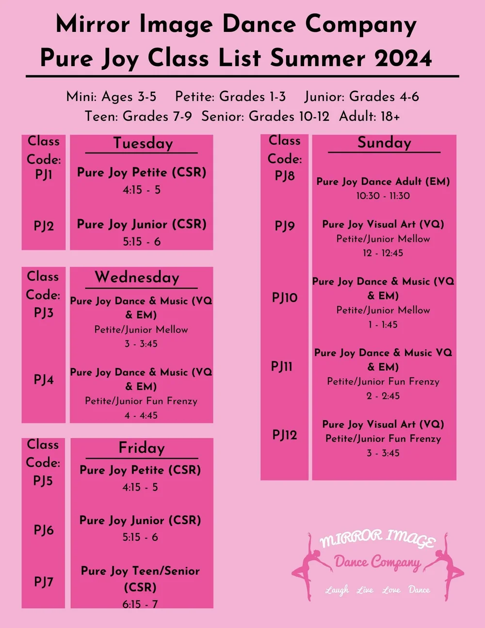 Summer 2024 Schedule — MIDC