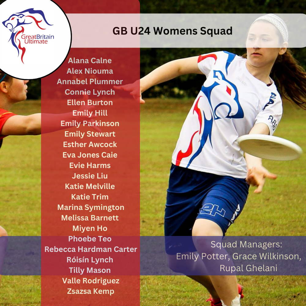 GB U24 Squads for WU24 Announced — UK Ultimate