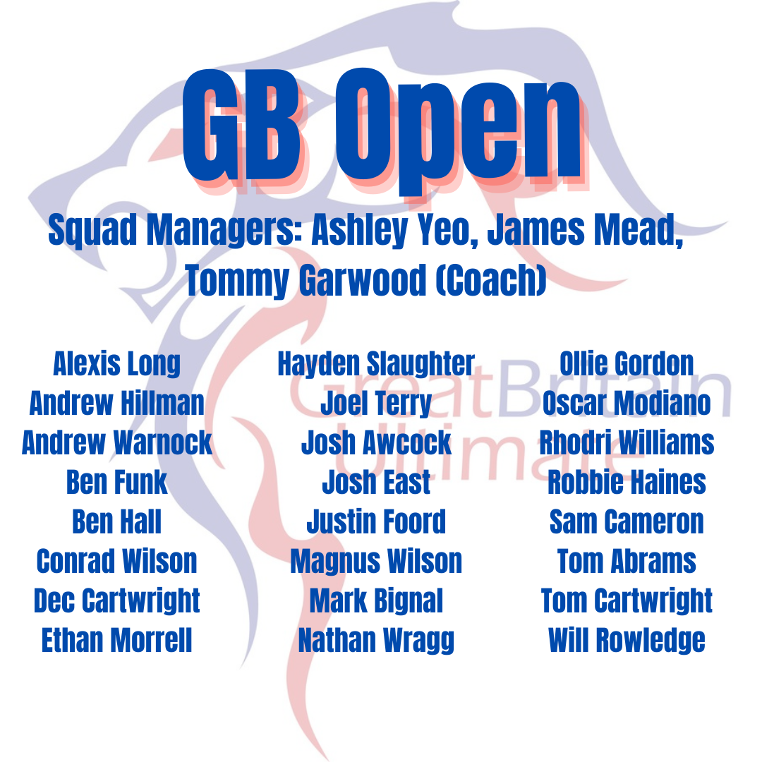 GB Outdoor Squads for EUC Announced — UK Ultimate