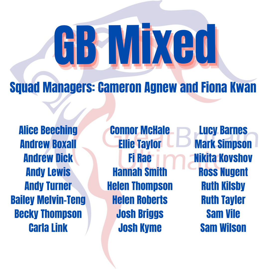GB Outdoor Squads for EUC Announced — UK Ultimate