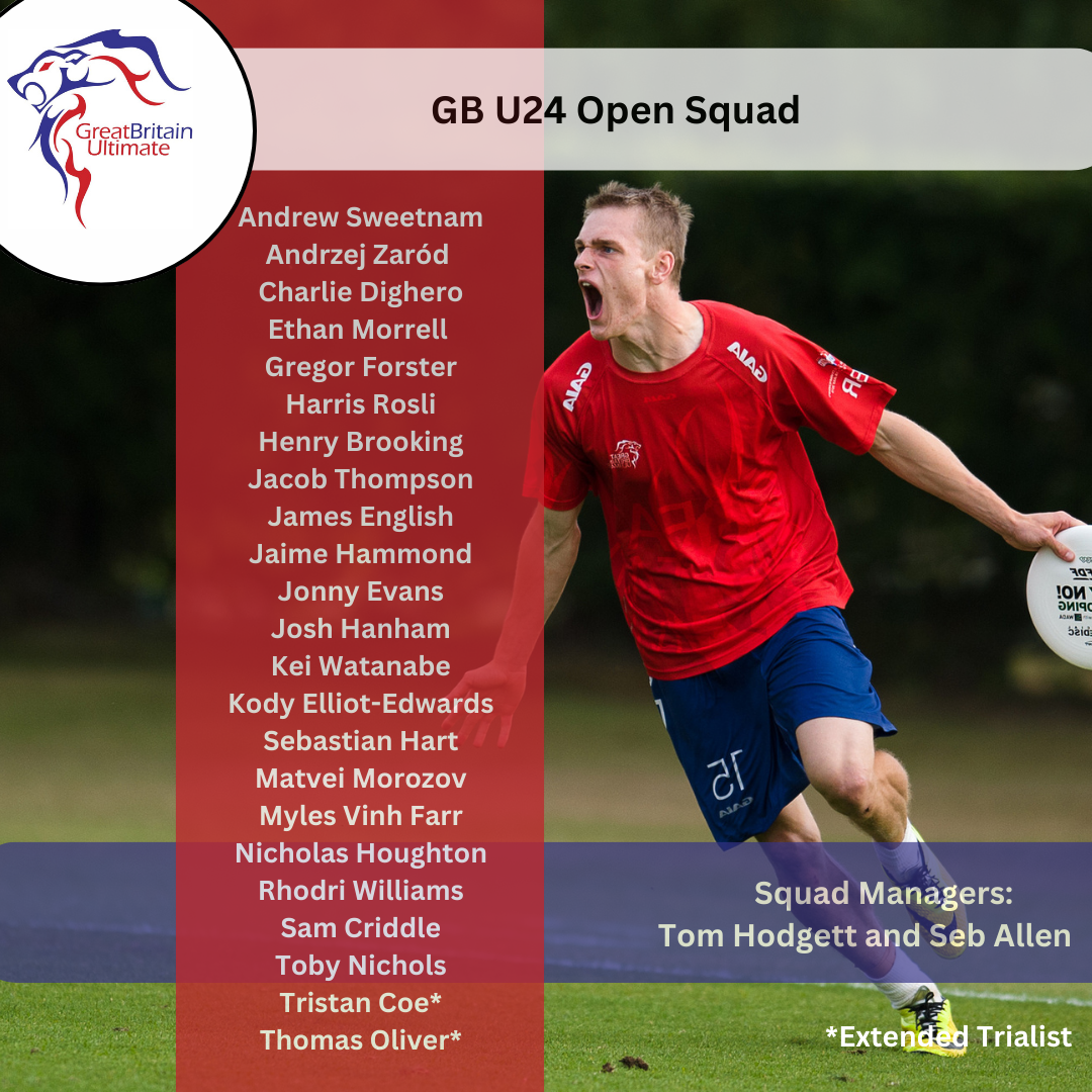 GB U24 Squads for WU24 Announced — UK Ultimate