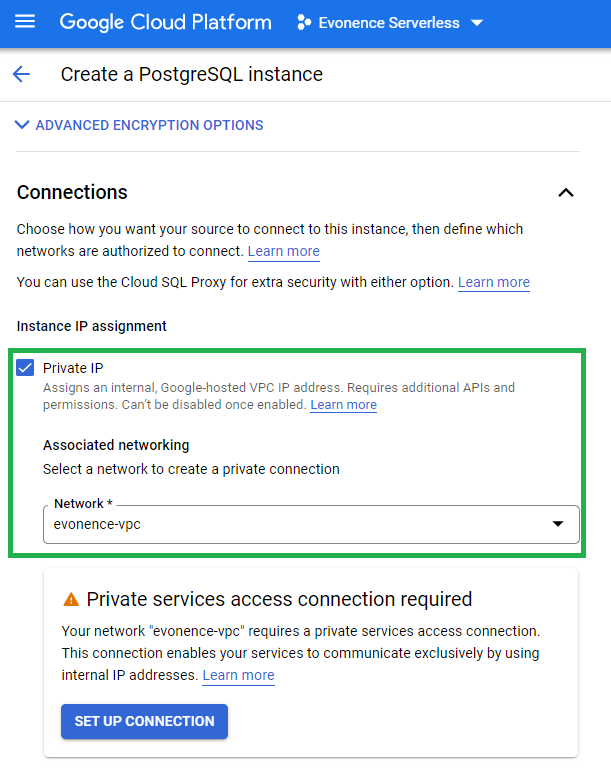 Cloud Run accessing Cloud SQL with Serverless VPC Connector — Evonence ...