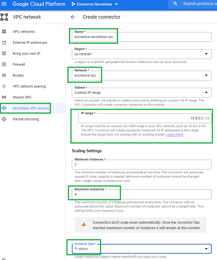 Cloud Run accessing Cloud SQL with Serverless VPC Connector — Evonence | Google Cloud Partner