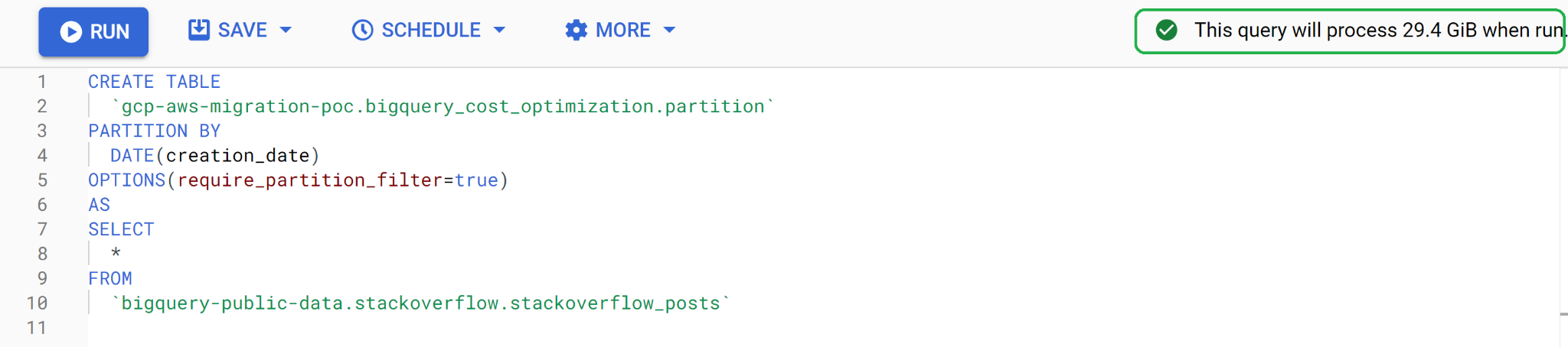 BigQuery Cost Optimization Tips - Partitioning a Regular BQ Table from a Public Dataset ...