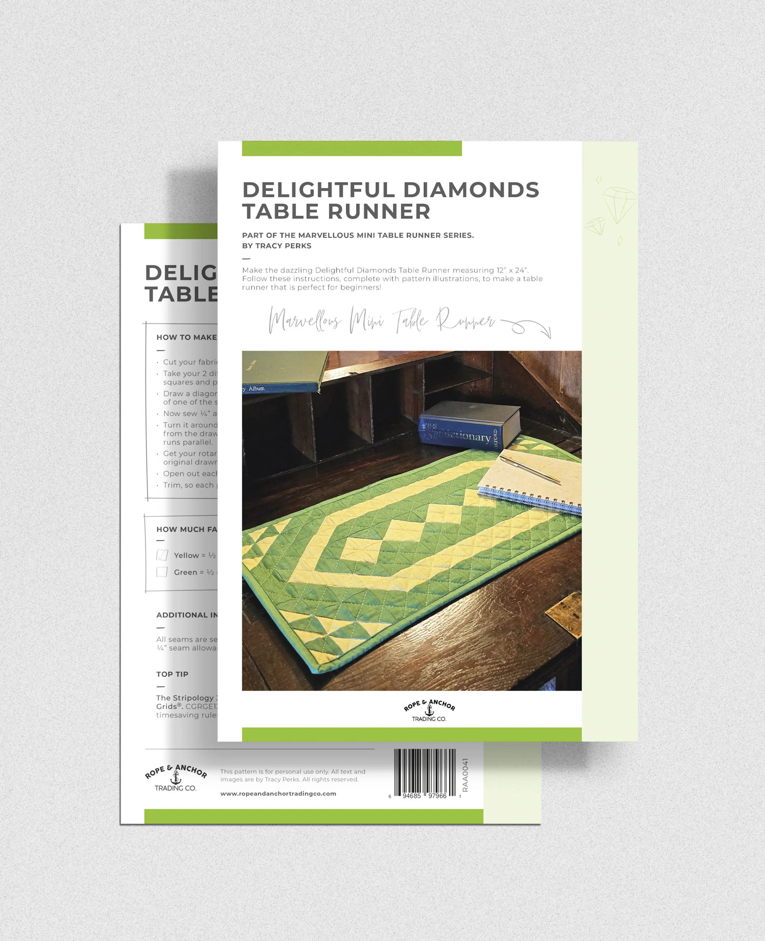 Sweet Stars Mini Table Runner measuring 12 x 24 inches, great beginner ...