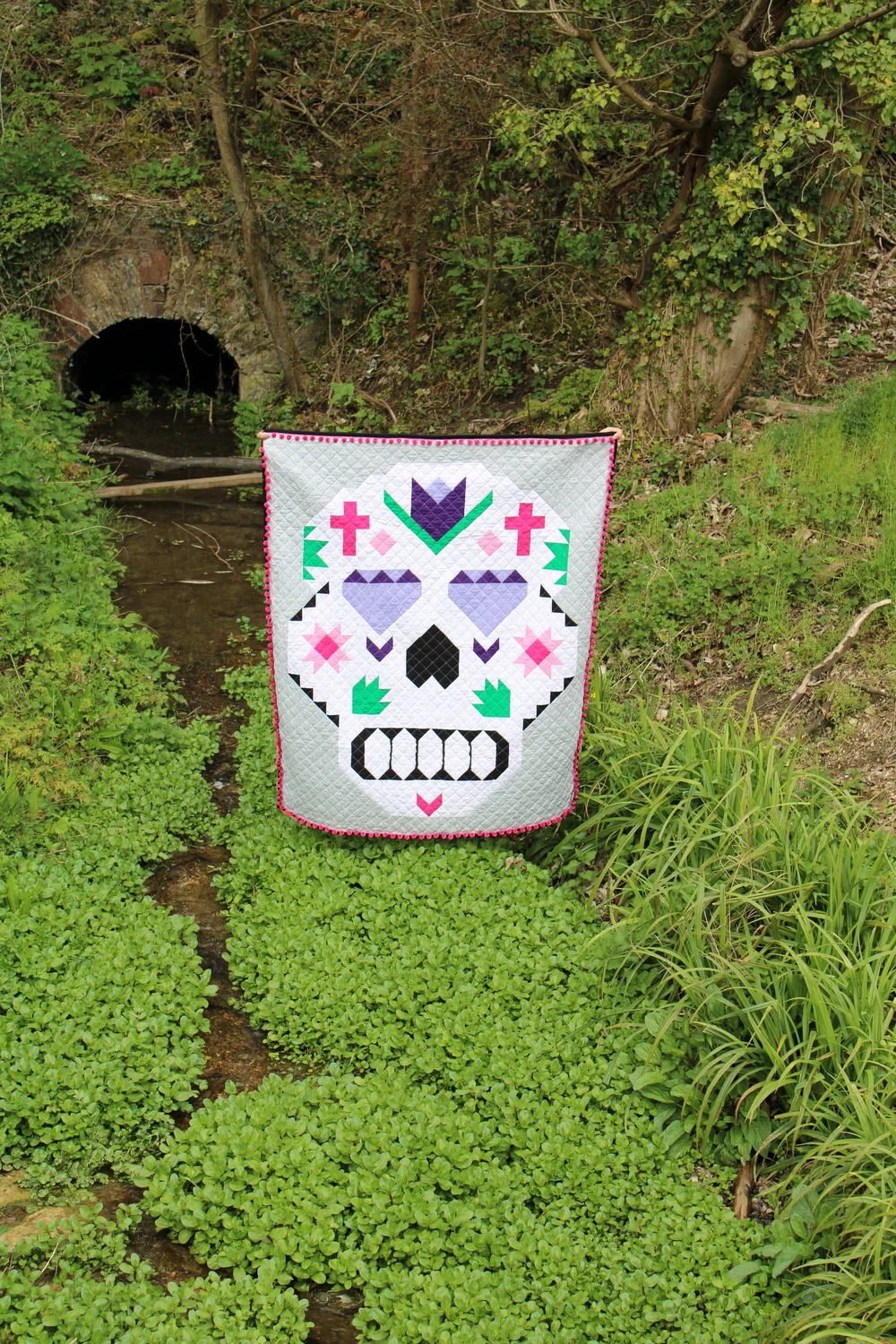 Sugar Skull Quilt Pattern - Halloween Quilt Pattern and Day of the Dead ...