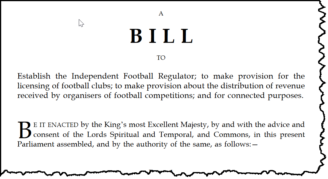 A Football Governance Bill