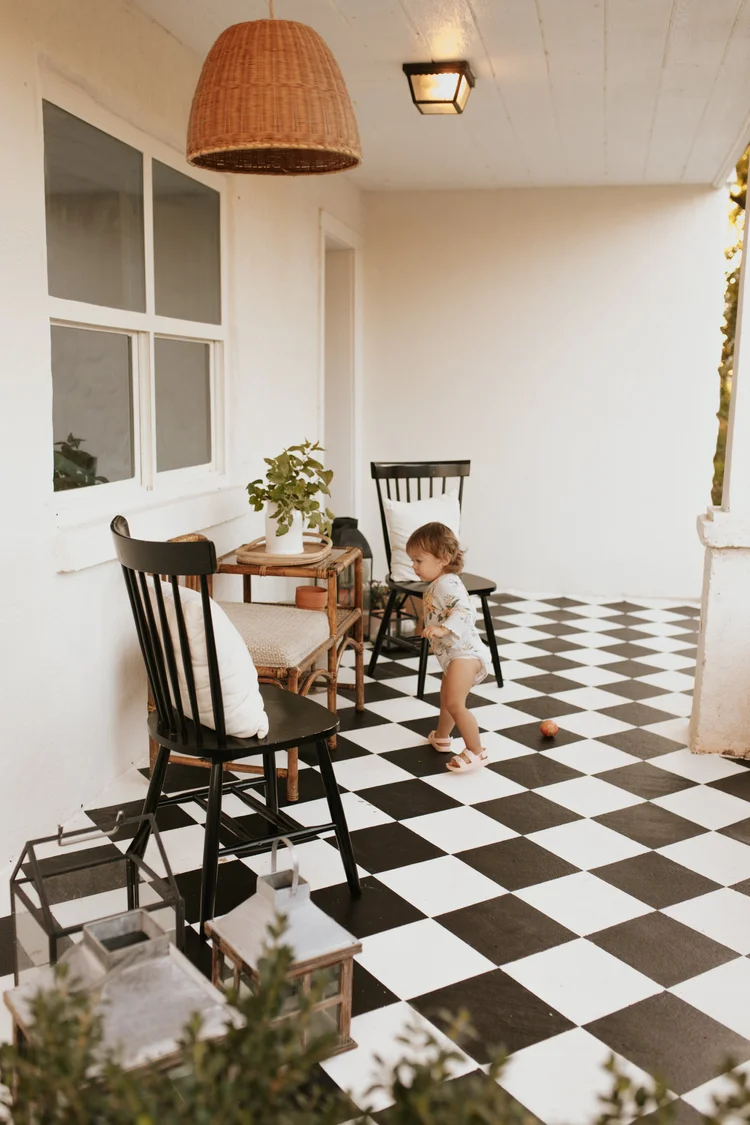 Painted Checkerboard Floor DIY — Em Hales Home