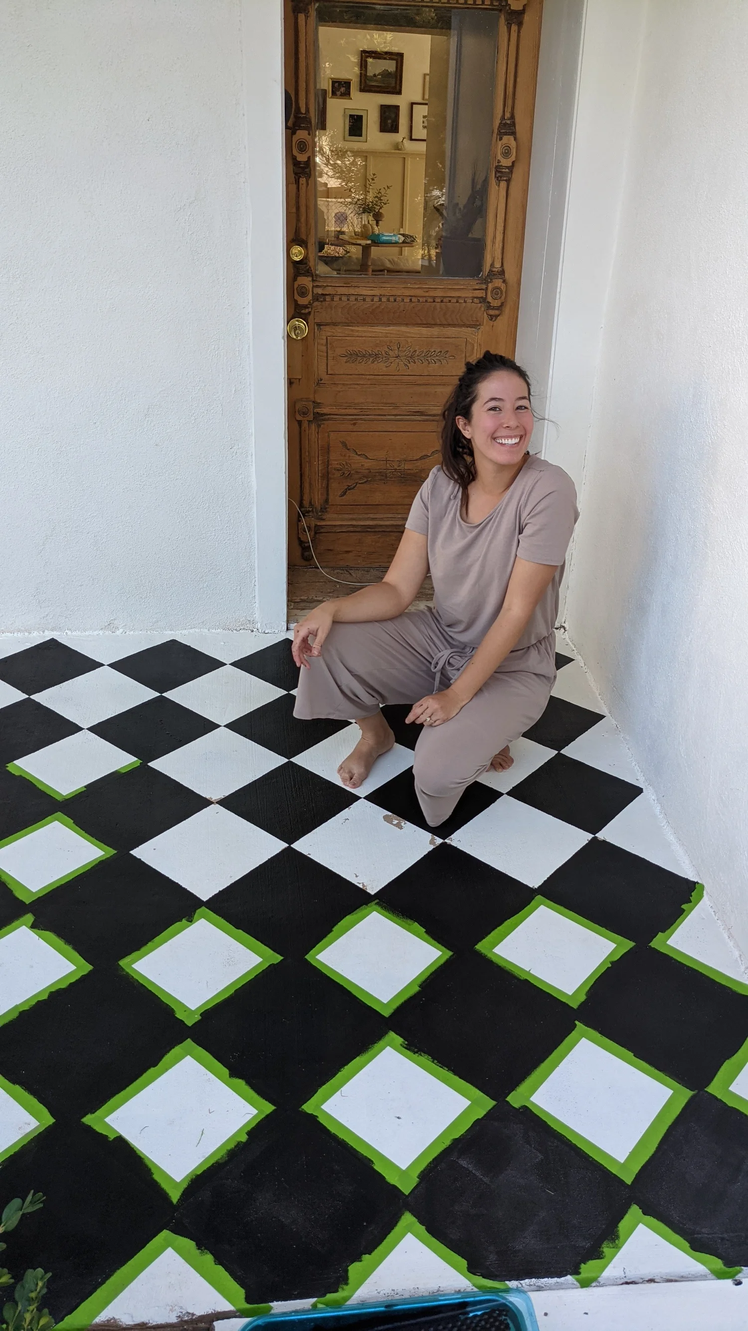 Painted Checkerboard Floor DIY — Em Hales Home