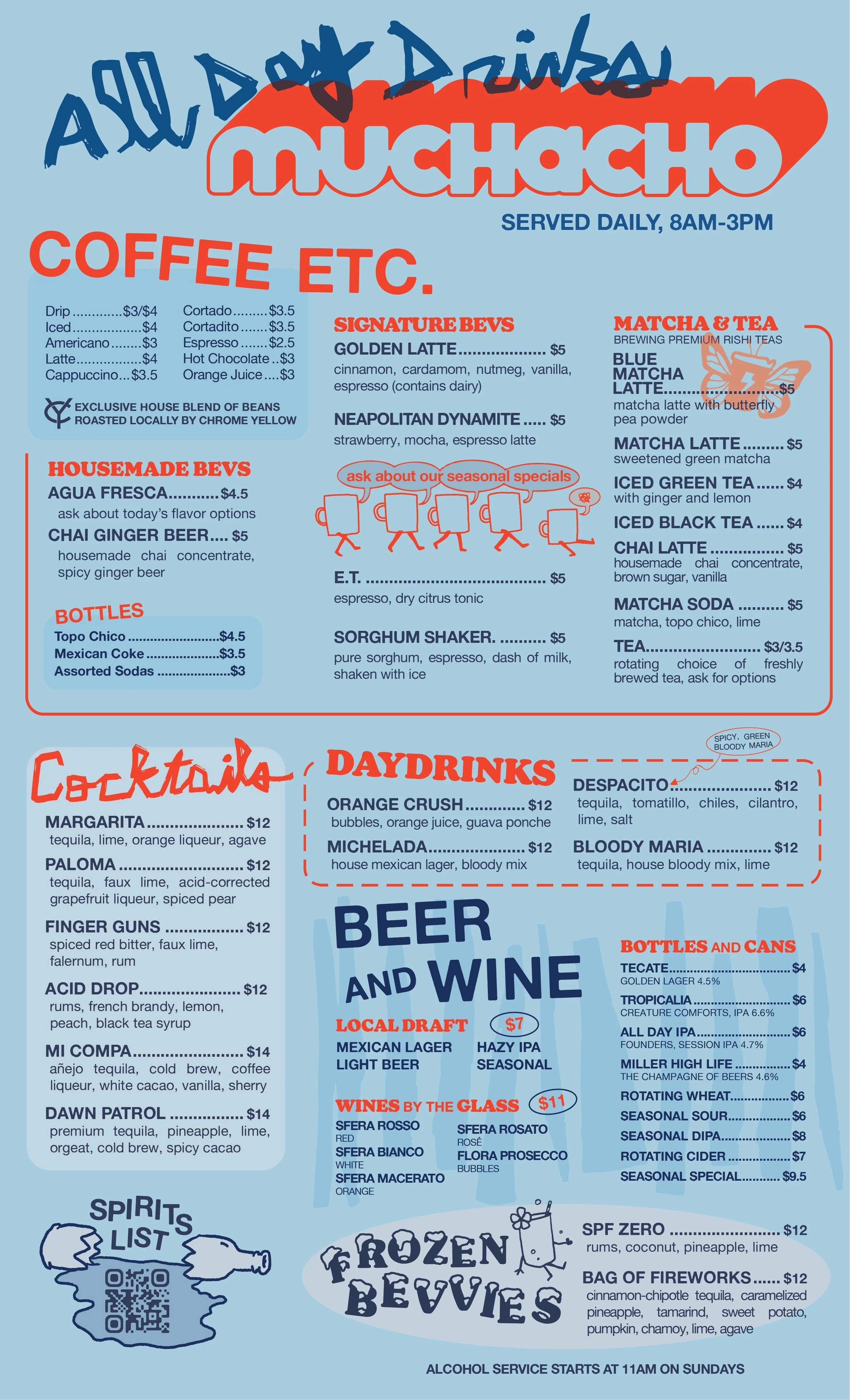 Menus — Muchacho