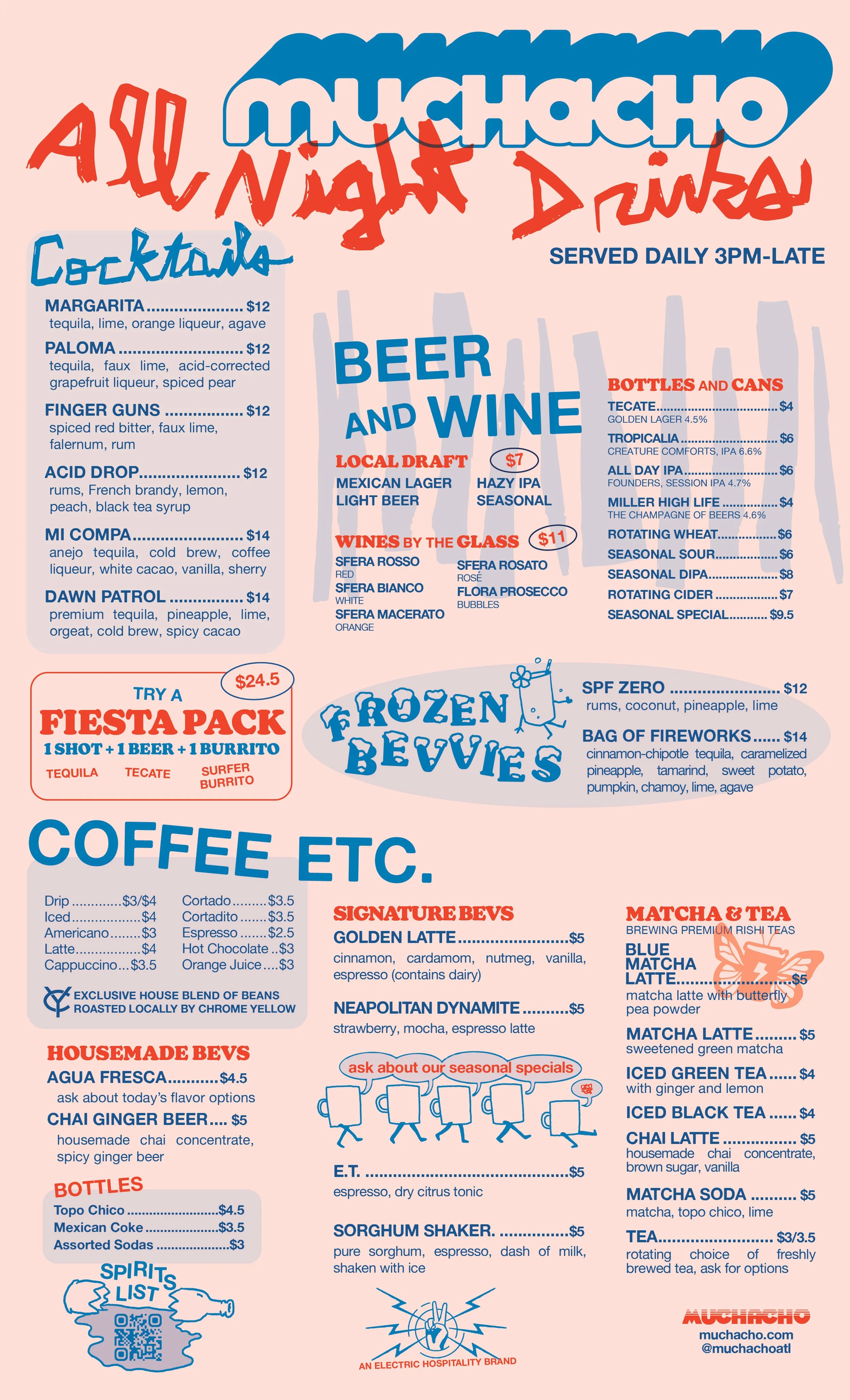 Menus — Muchacho
