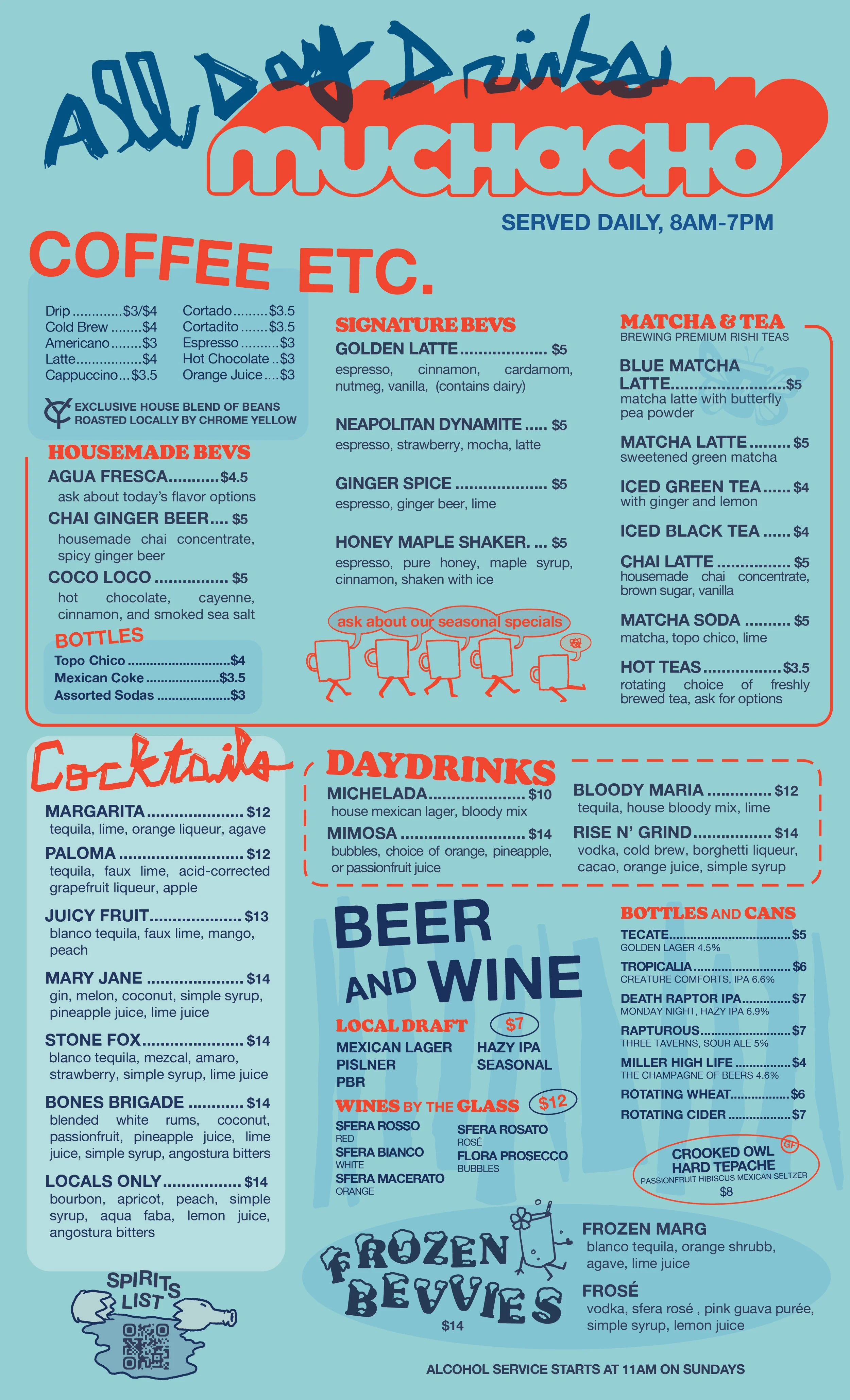Menus — Muchacho