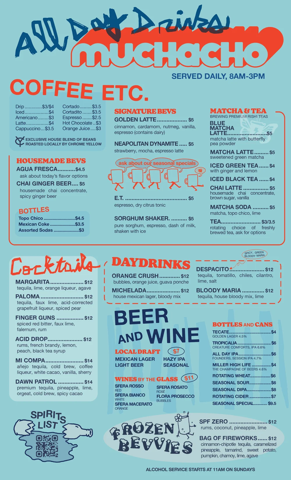 Menus — Muchacho