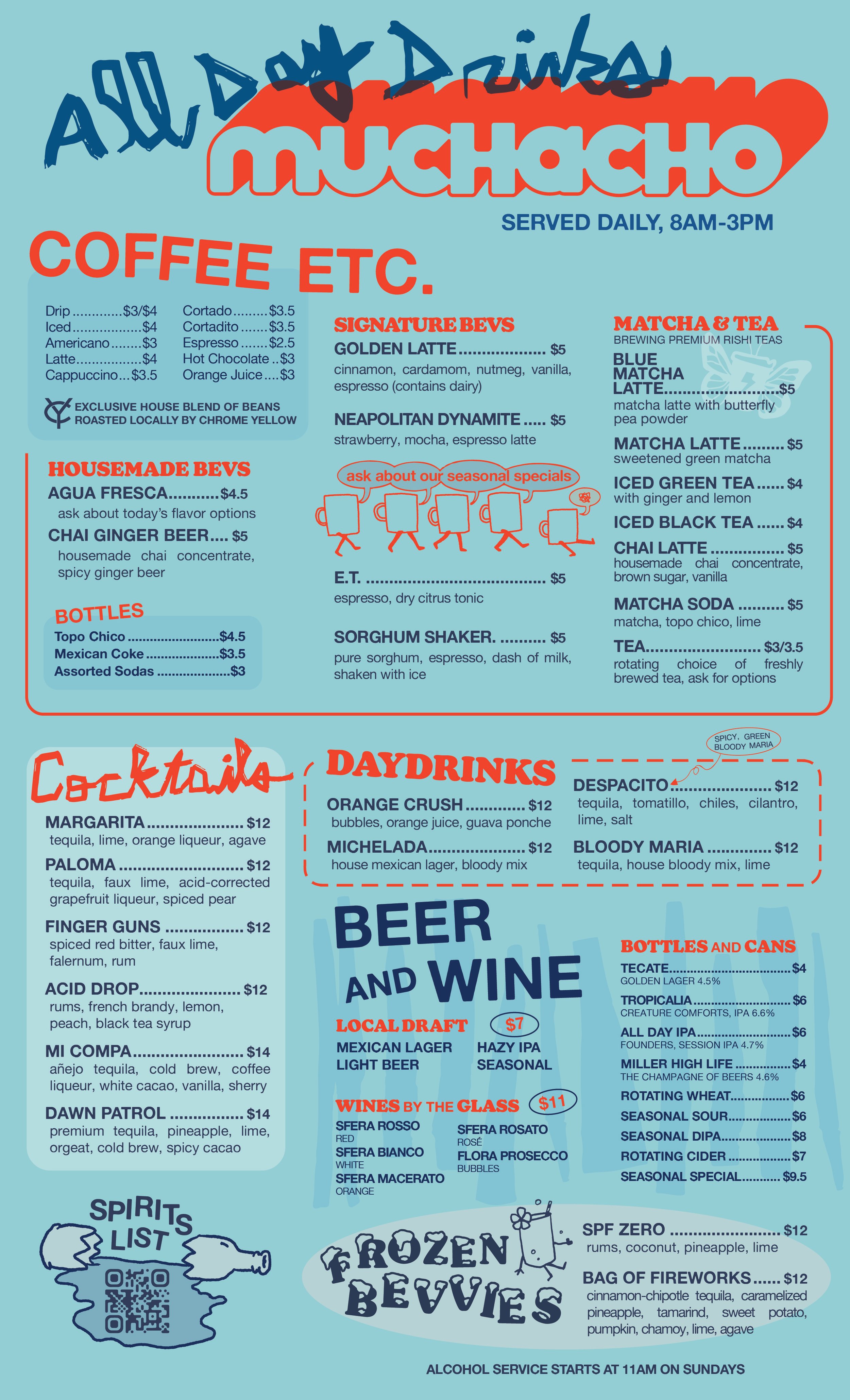 Menus — Muchacho