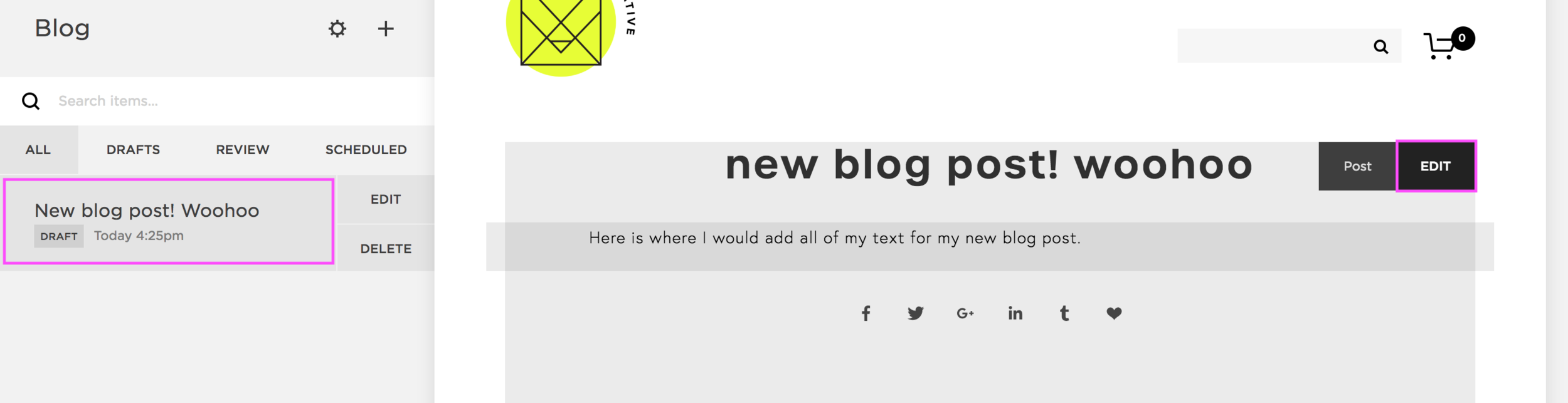 Blogging with Squarespace: How to Start a Blog with Squarespace — Big ...