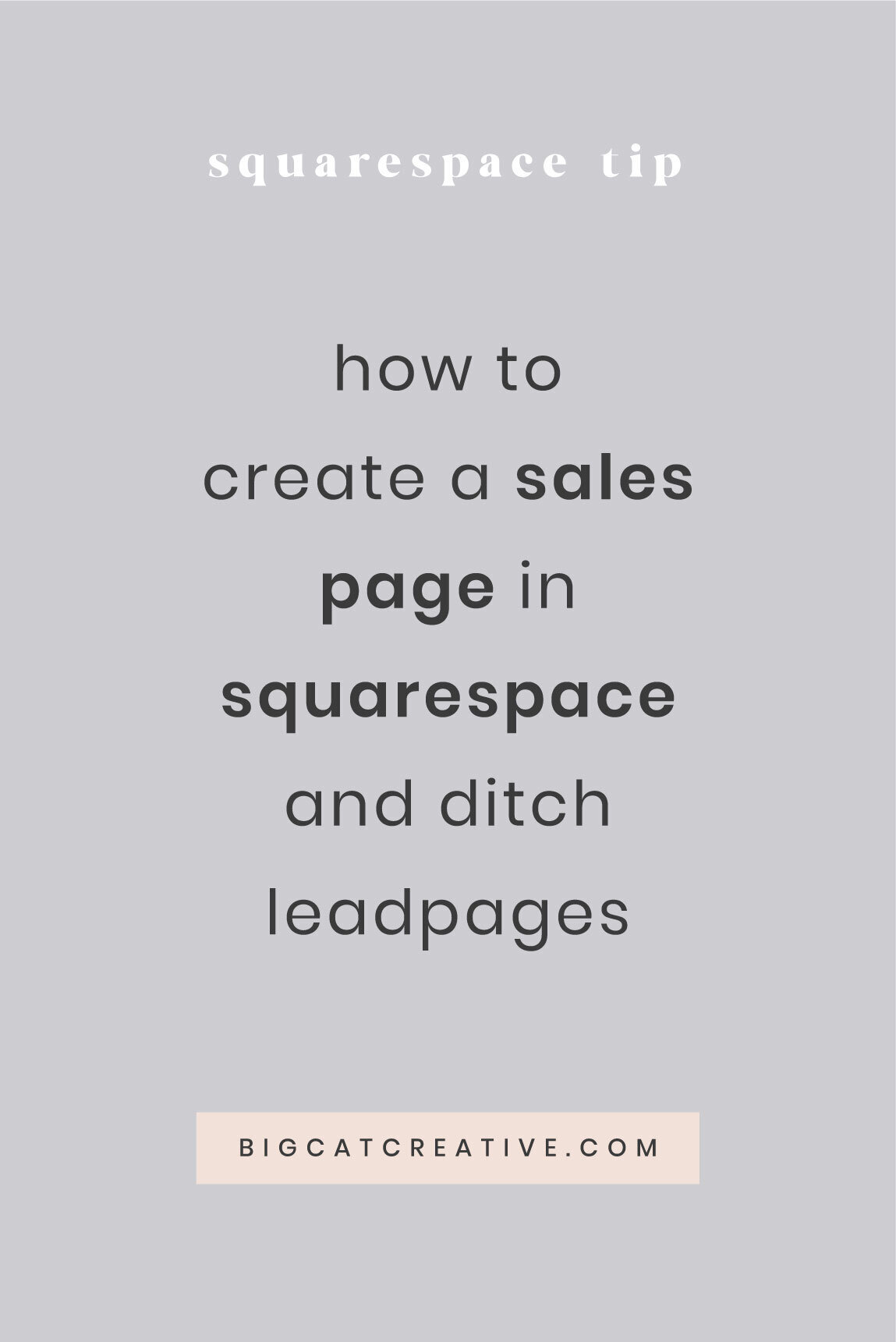 How to create a Sales Page in Squarespace & ditch Leadpages — Big Cat ...