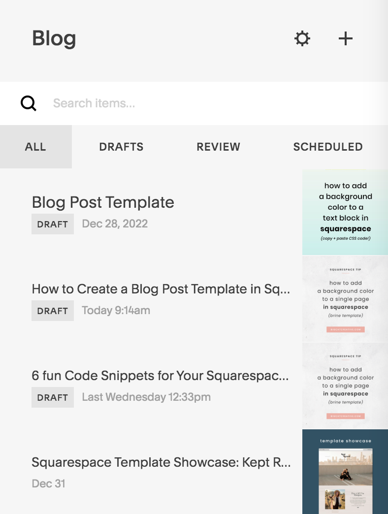 How to create a blog post template in Squarespace — Big Cat Creative ...