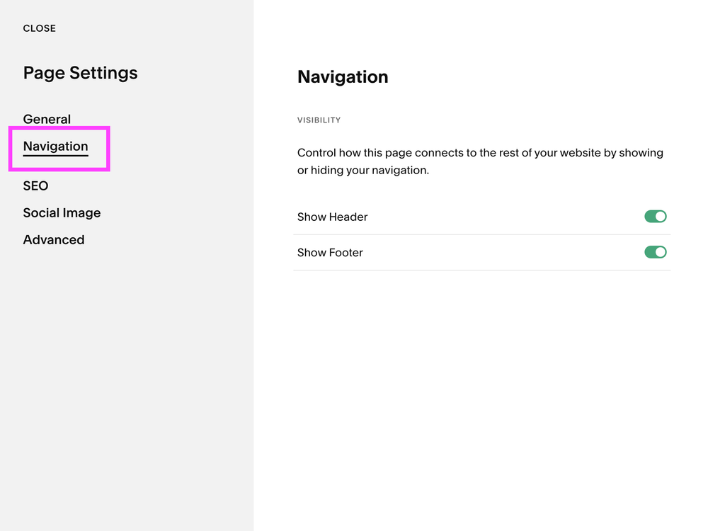 How to Remove the Header (or Footer) from a Page in Squarespace — Big ...