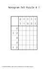 Free Downloadable Nonogram Puzzle Easy # 1 — Puzzles By Nilo