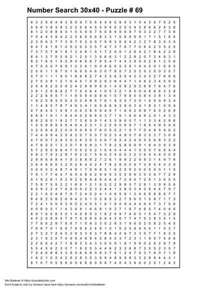 Number Search — Puzzles By Nilo