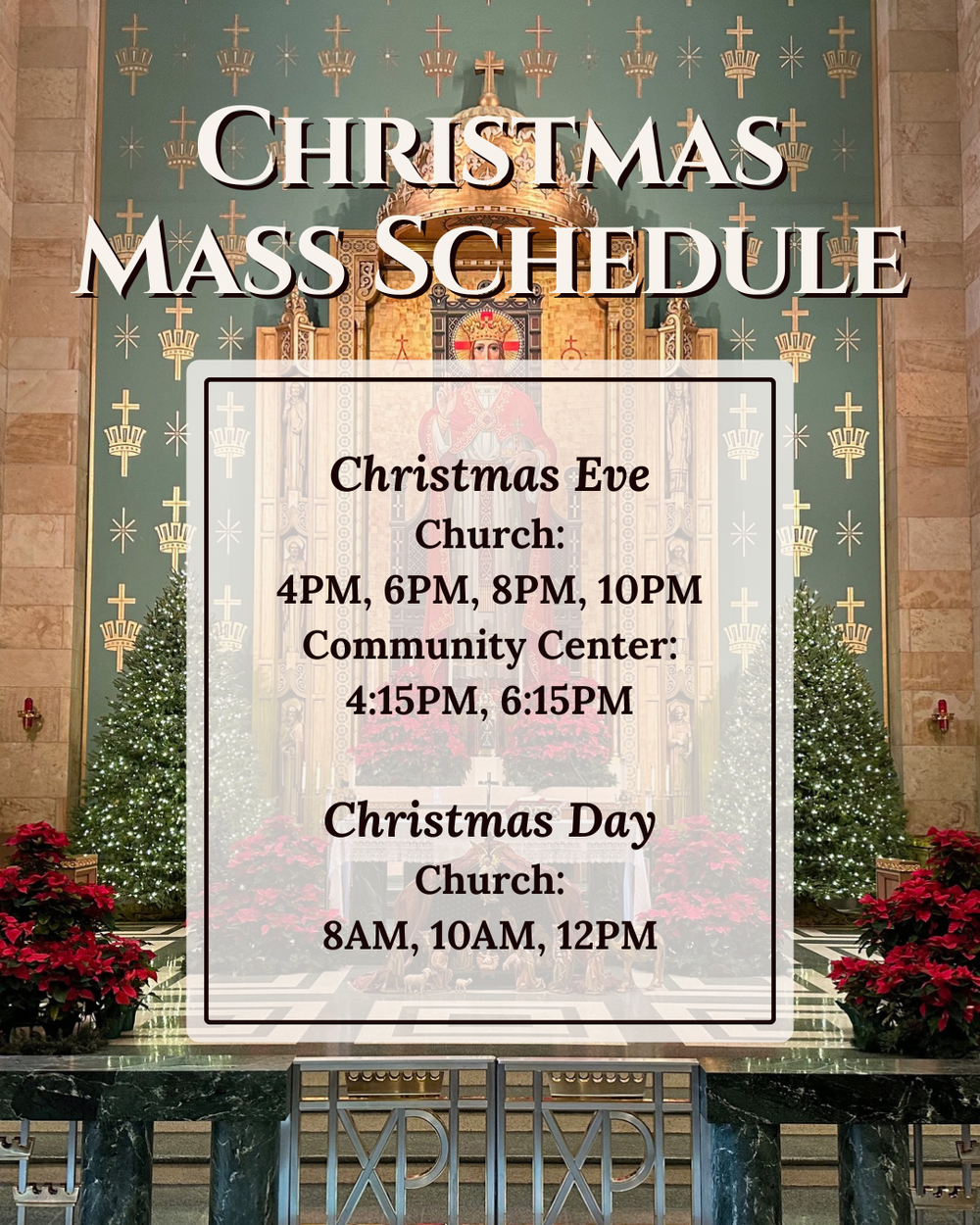 Christmas Mass Schedule — Christ The King