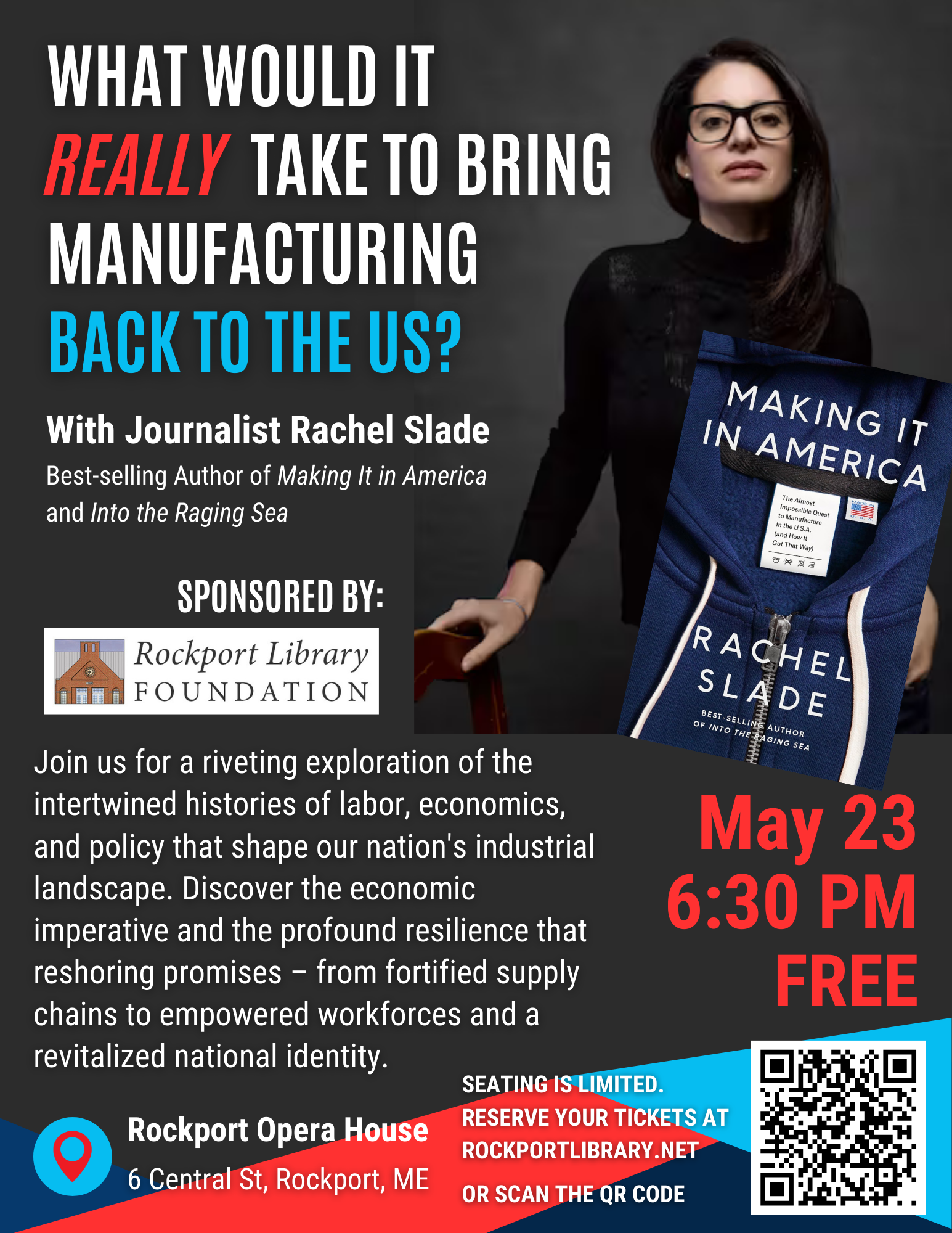 An Evening with RACHEL SLADE: Making It in America — Rockport Opera House