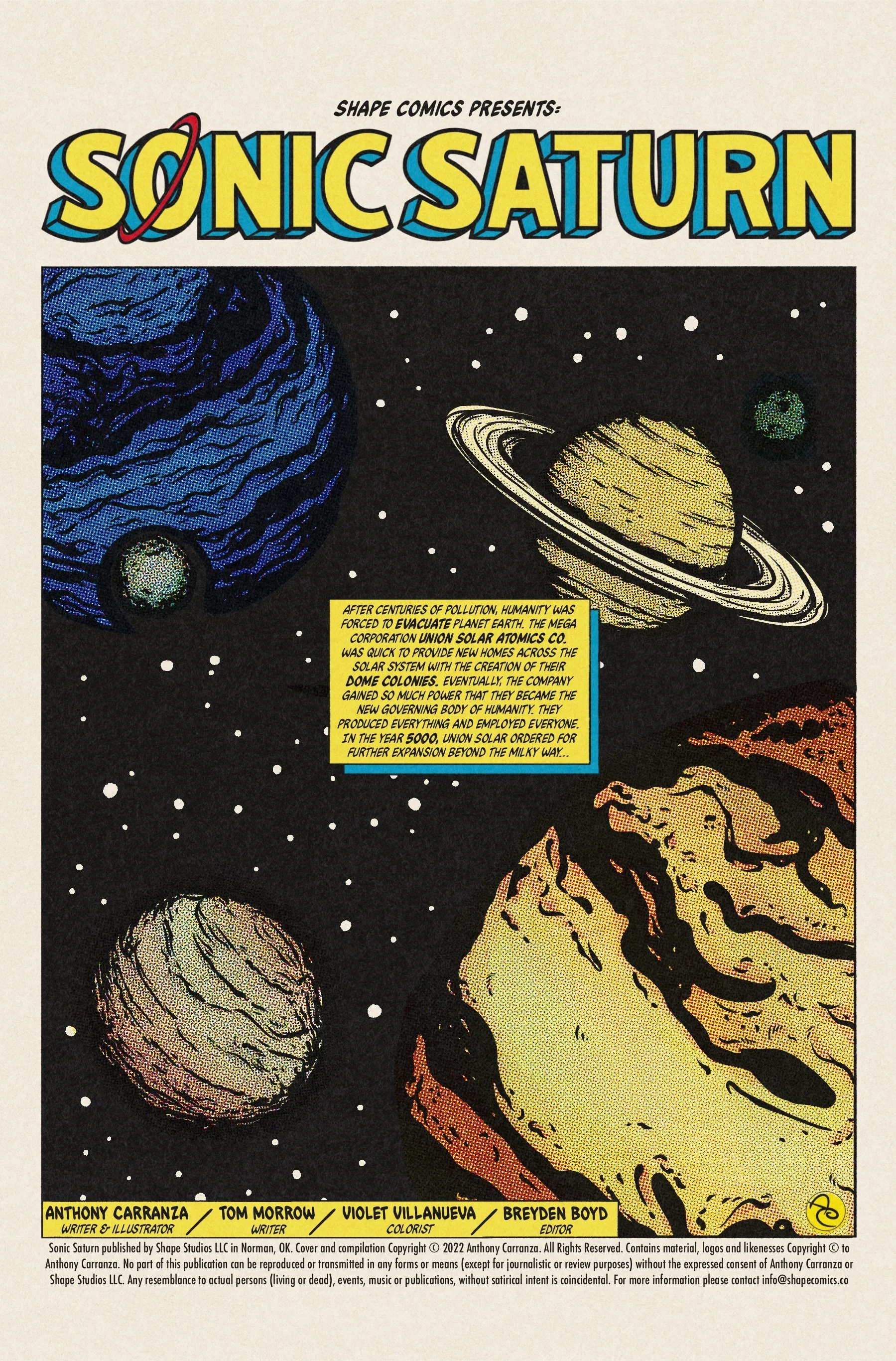 Sonic Saturn #1 (PREVIEW!) — Shape Comics