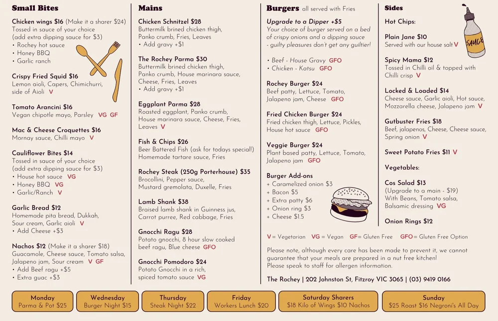 Menu 1 — The Rochey