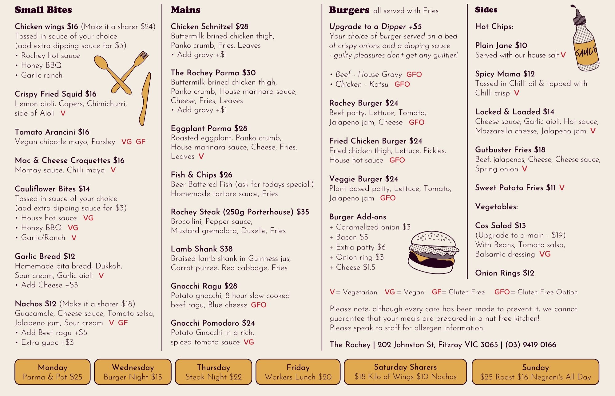 Menu 1 — The Rochey