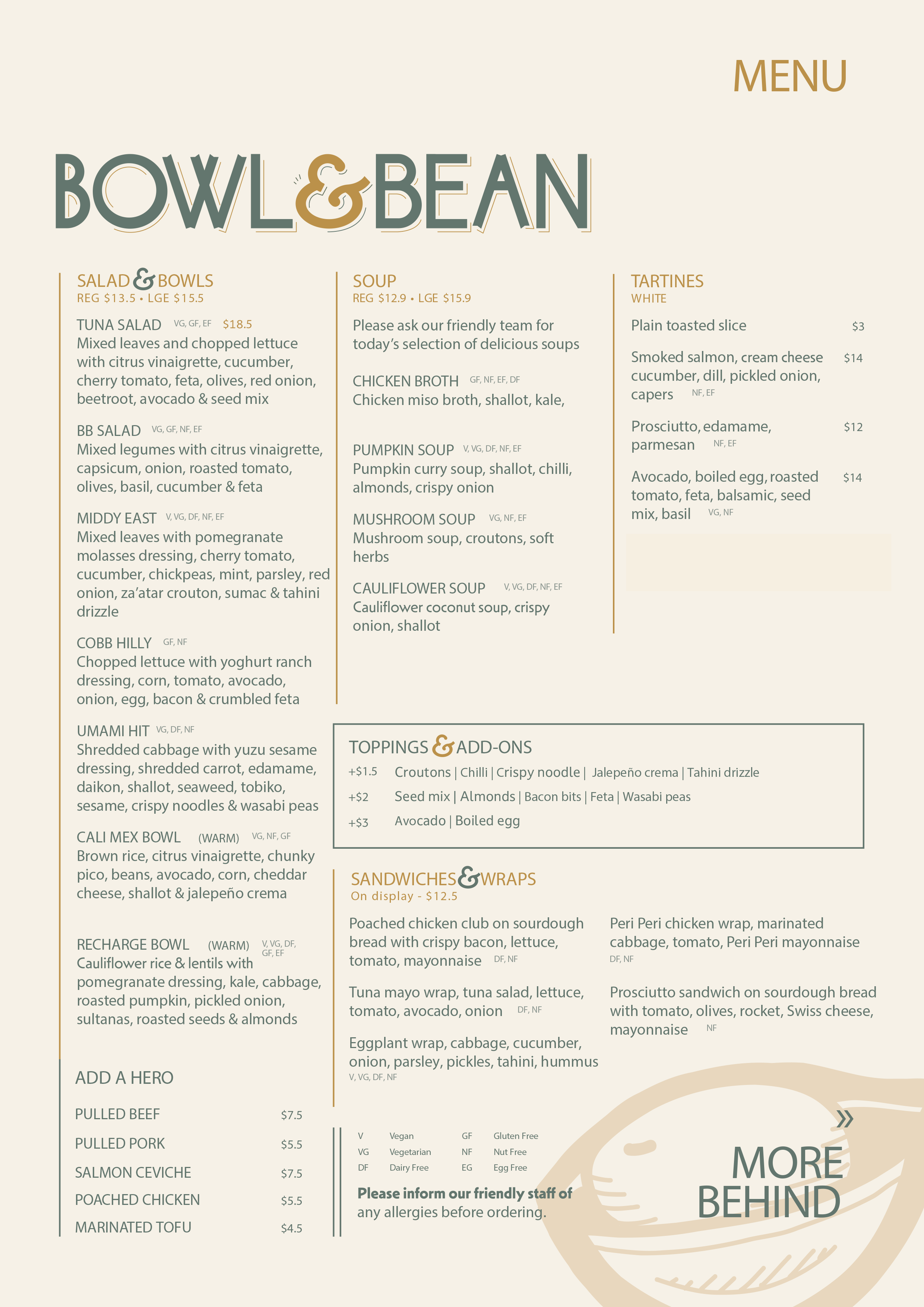 Our Healthy Menu — Bowl & Bean
