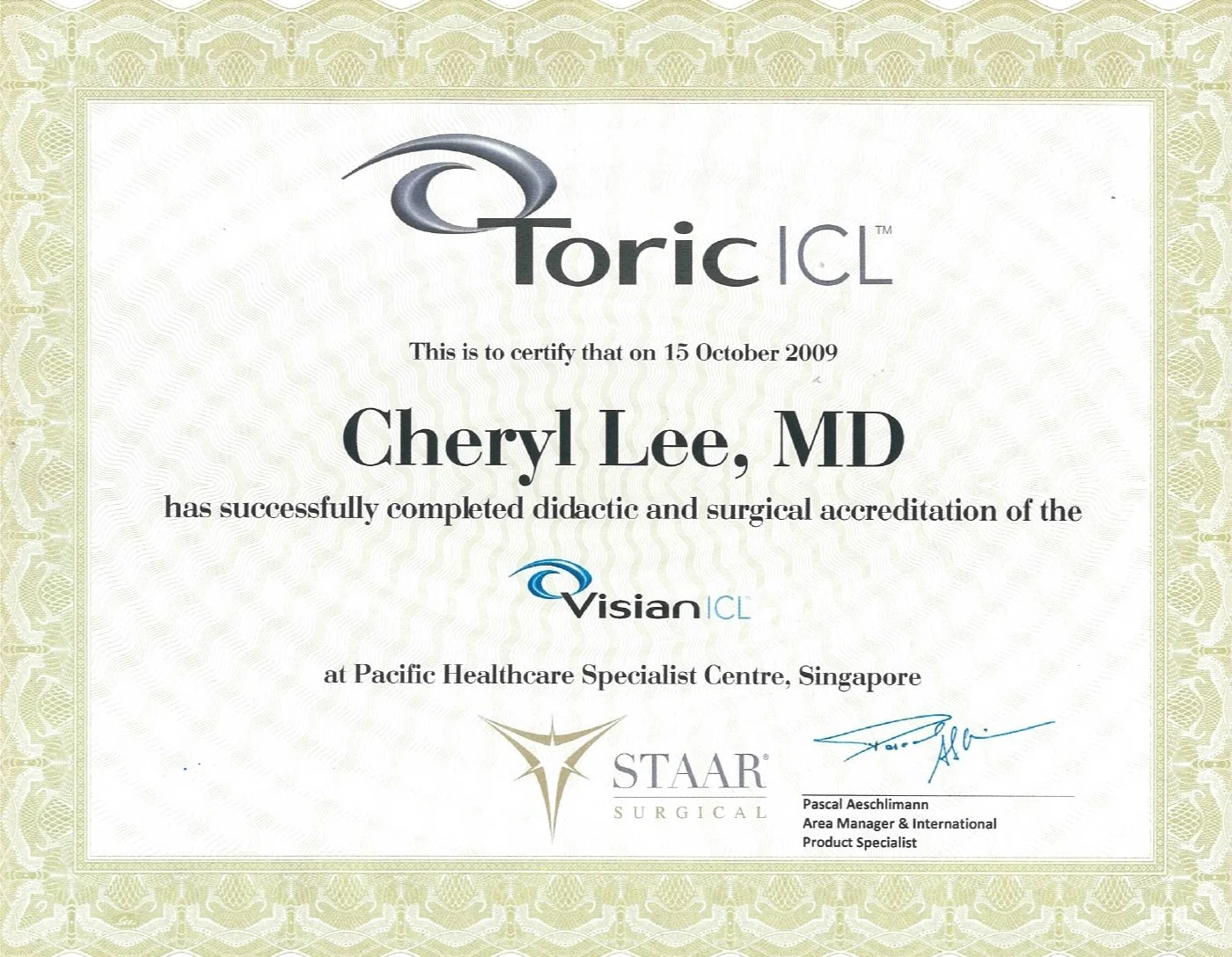 Dr Cheryl Lee's Implantable Contact Lens surgical and international ...