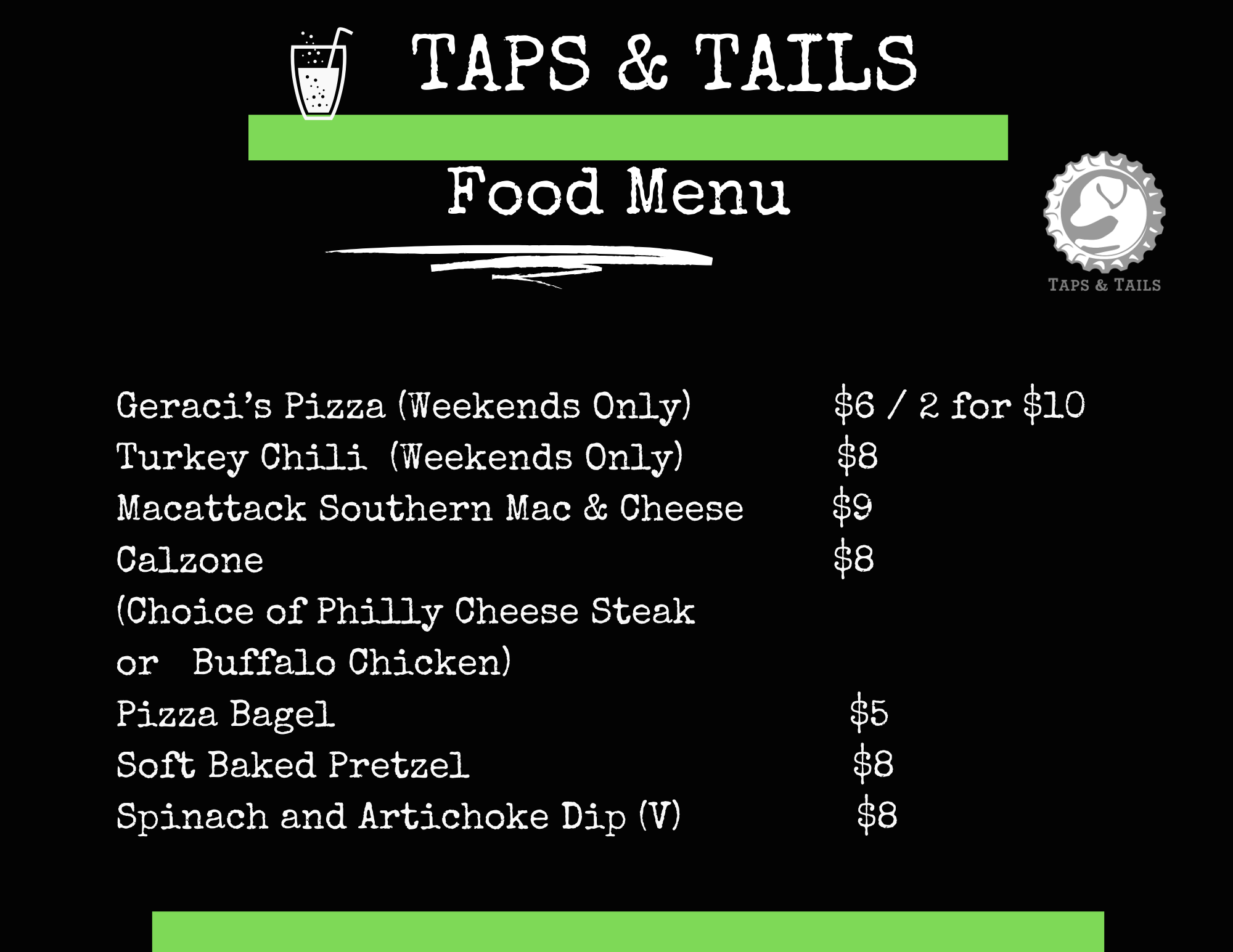 Eat + Drink — Taps and Tails
