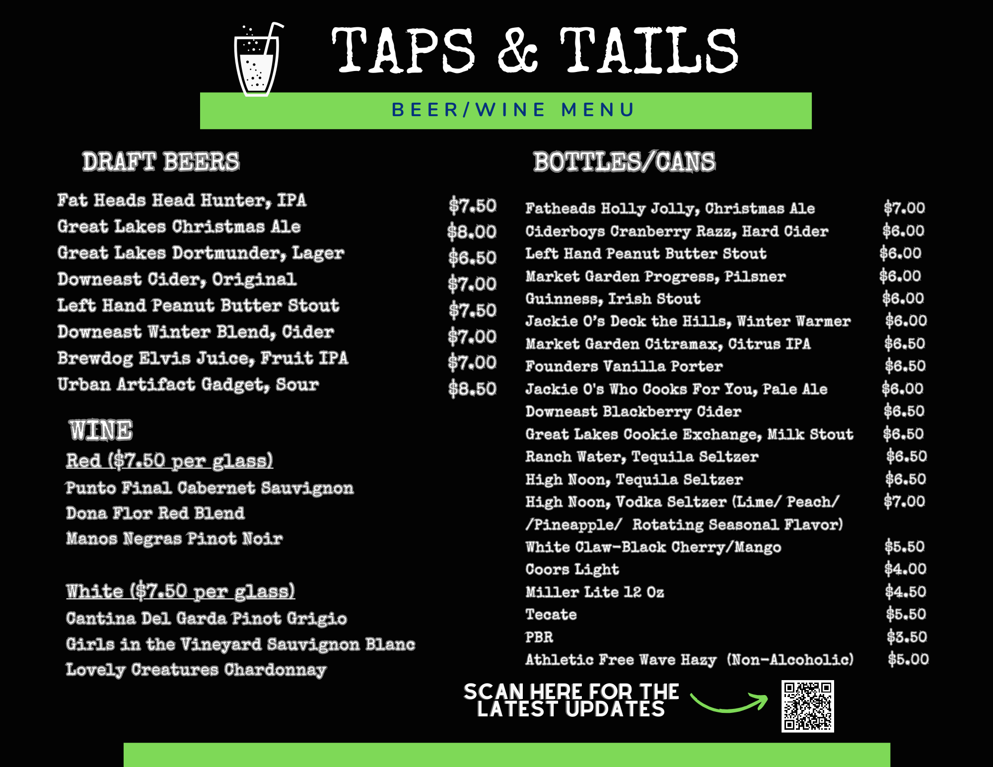 Eat + Drink — Taps and Tails