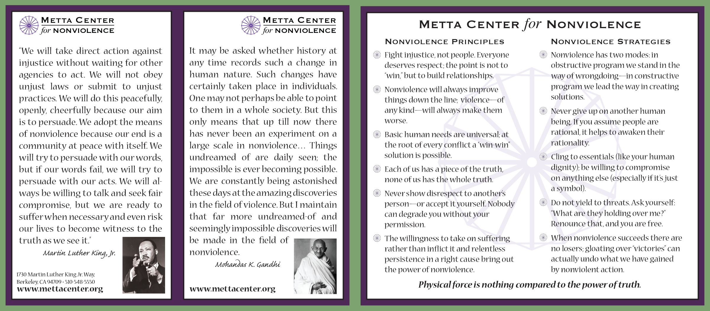 Wallet Card — The Metta Center for Nonviolence