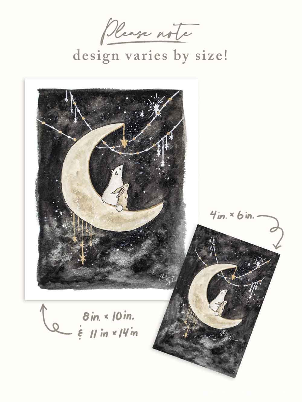 Bear Sleeping on the Moon | Art Print — Christine My Linh