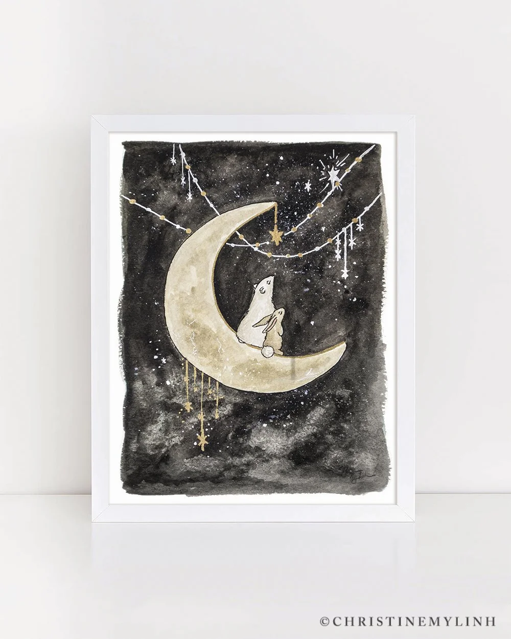 Bear Sleeping on the Moon | Art Print — Christine My Linh