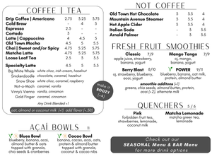 Food & Drink Menu — Mugs Fort Collins
