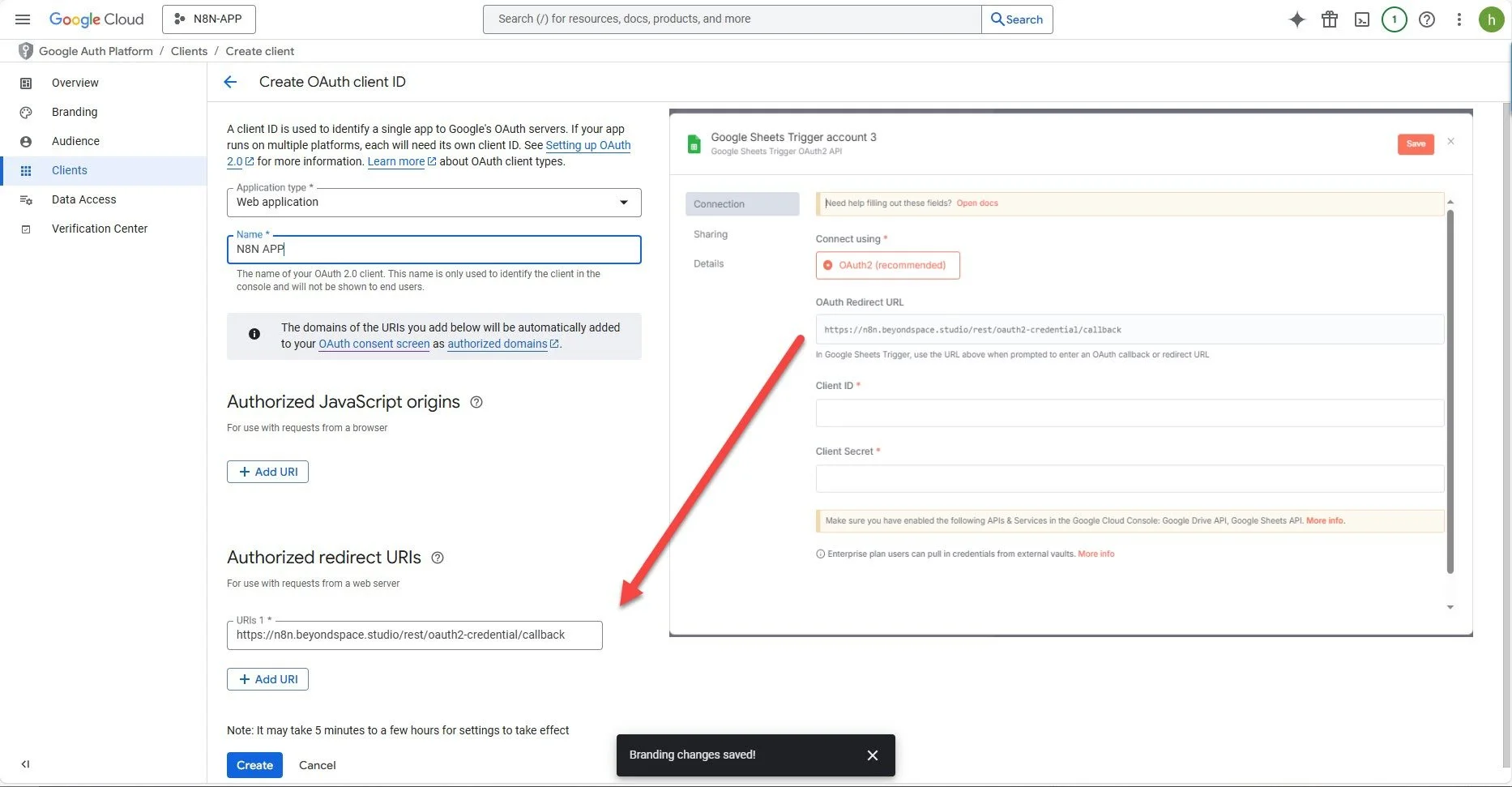 How to Set Up Google OAuth Credentials in N8N Without Expiry — Beyondspace