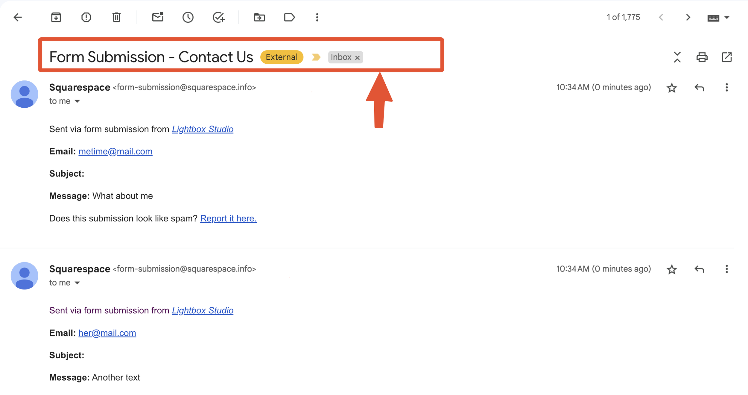 Create unique Squarespace form submission — Beyondspace