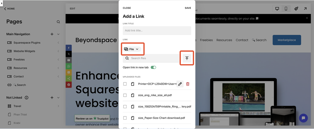 How to upload and manage Files on Squarespace — Beyondspace