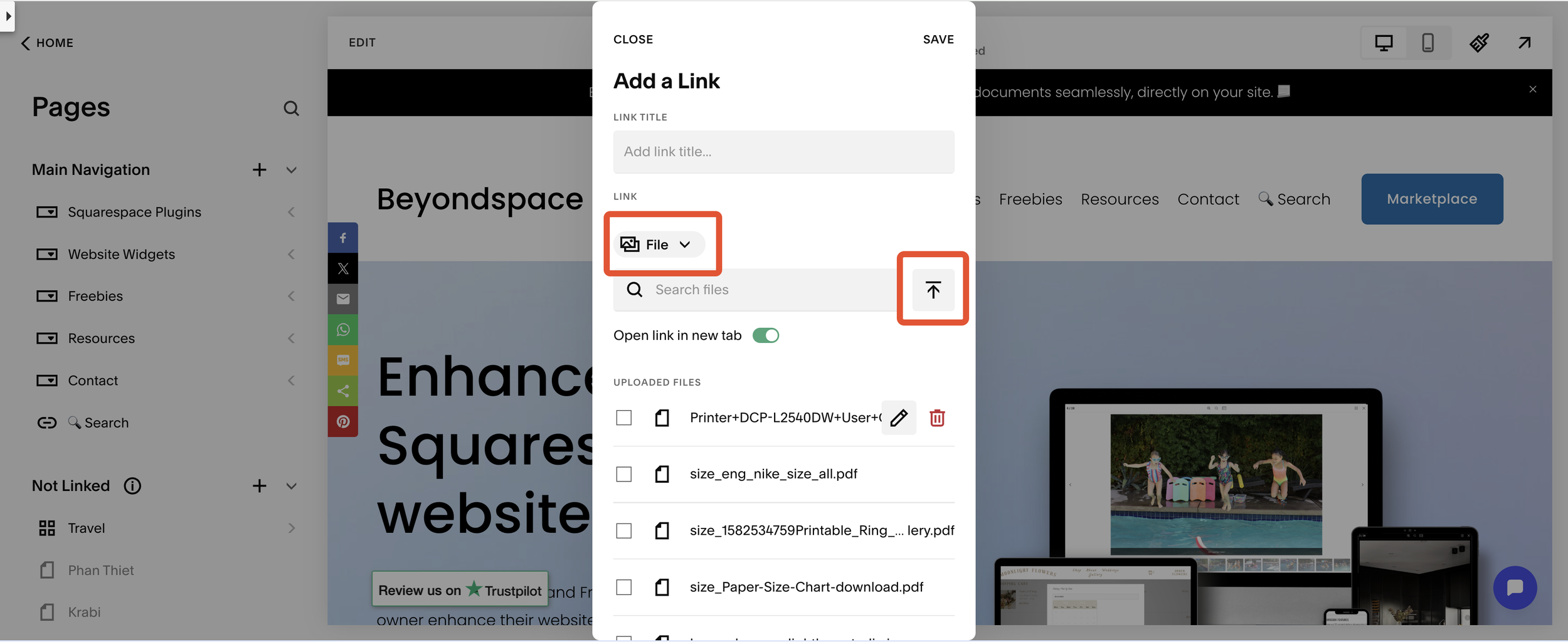 How to upload and manage Files on Squarespace — Beyondspace