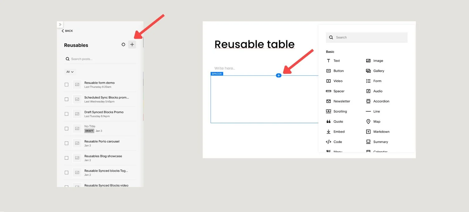 How to create reusable content with Synced Blocks in Squarespace — Beyondspace
