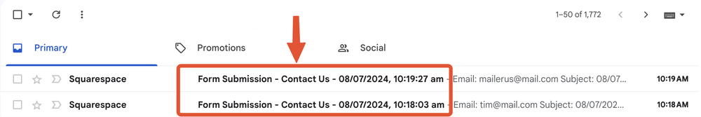 Create unique Squarespace form submission — Beyondspace