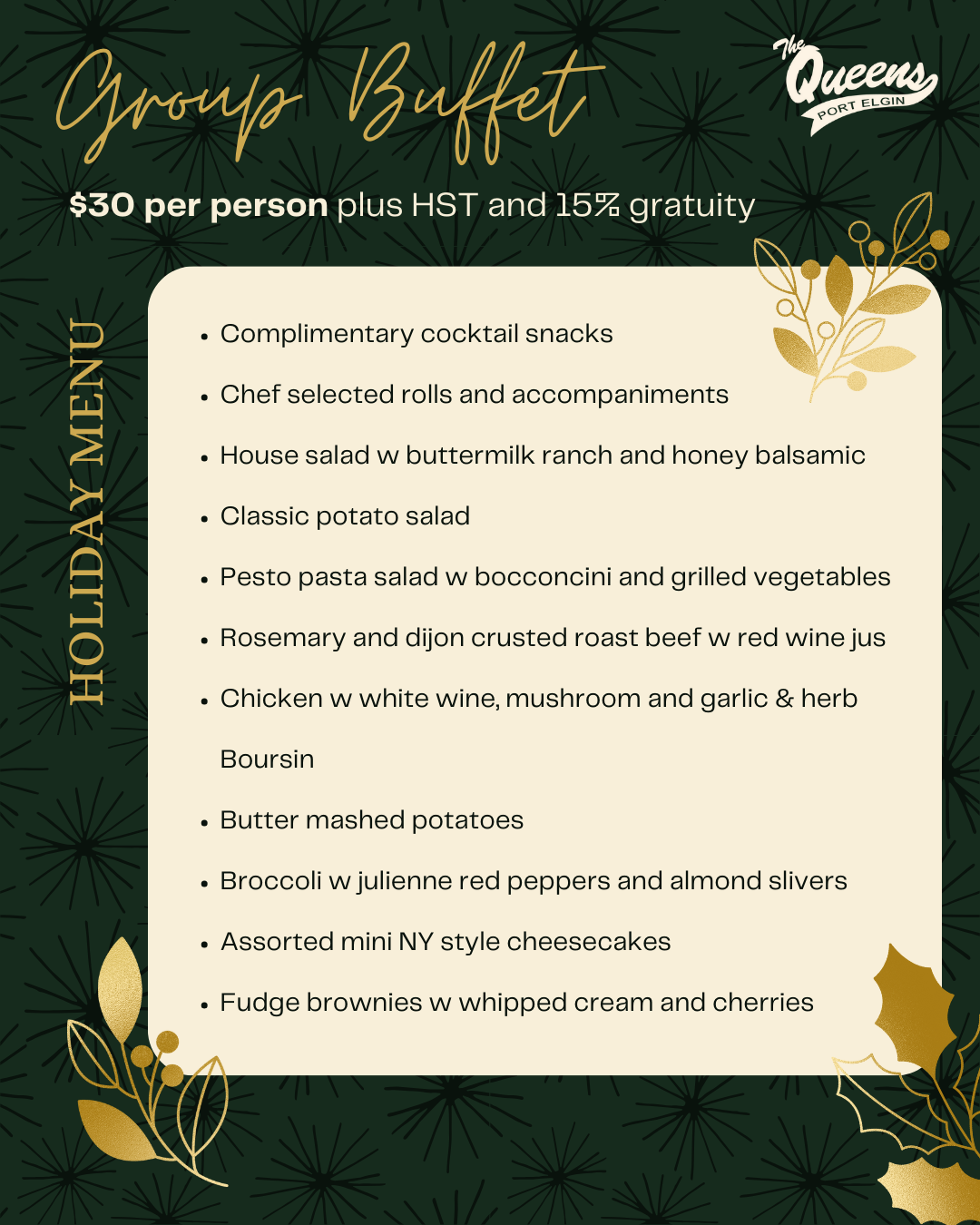 Catering — The Queen's Bar & Grill