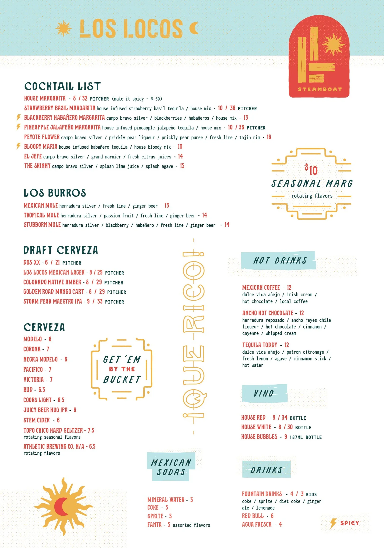 Menu — Los Locos Steamboat