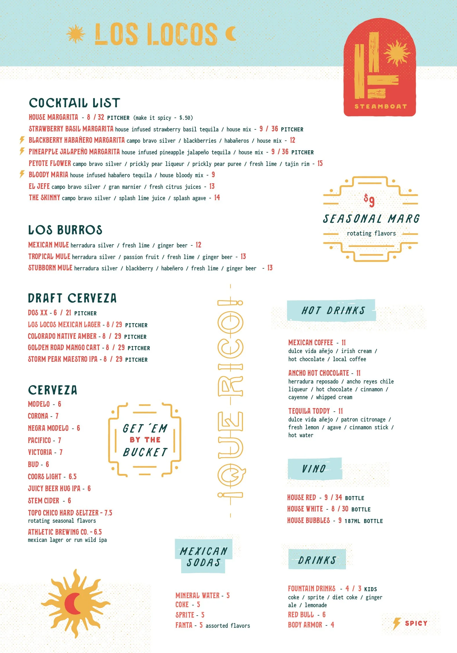Menu — Los Locos Steamboat