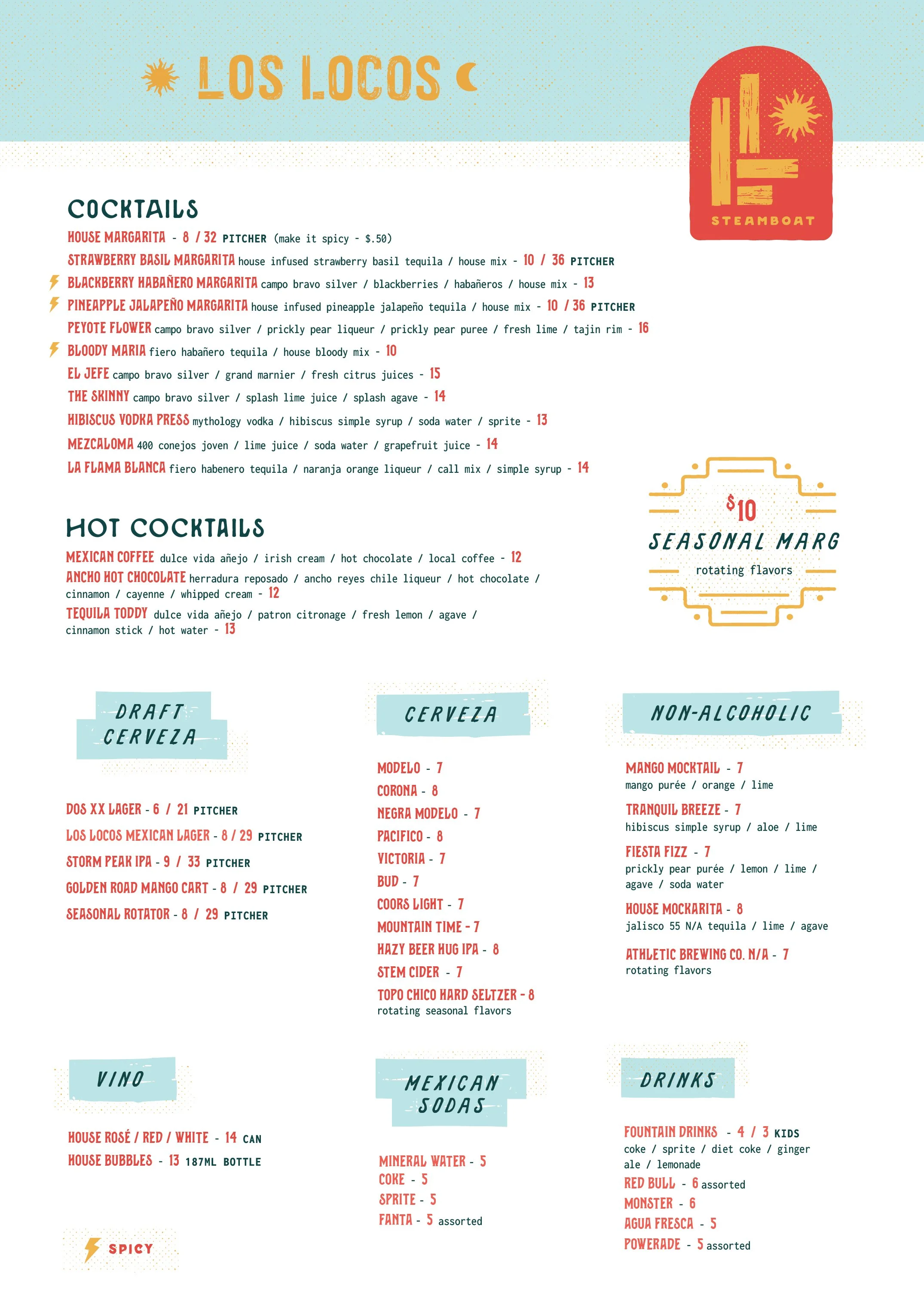Menu — Los Locos Steamboat